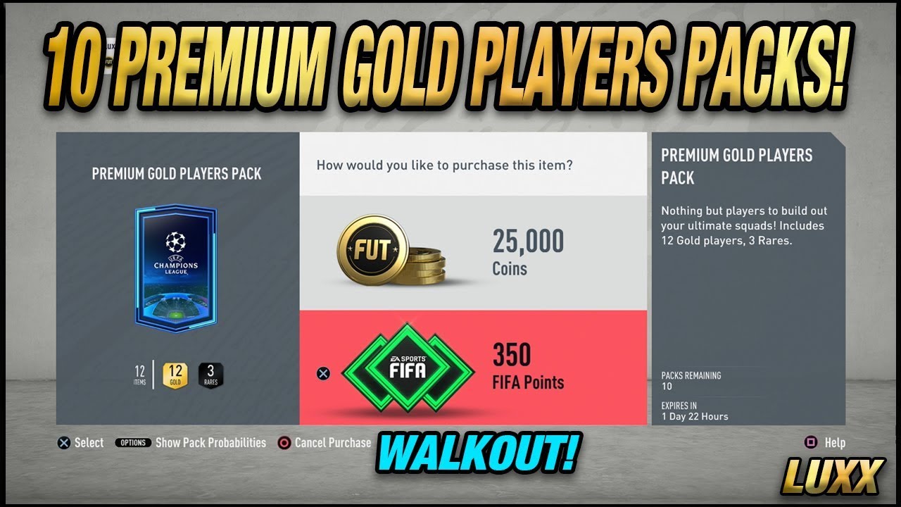 FUT 20 - 10 Premium Gold Player Packs! (25K Packs) - Road To The Finals ...