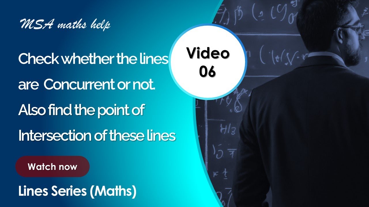 Check whether the lines are concurrent or not. If yes, find their point ...