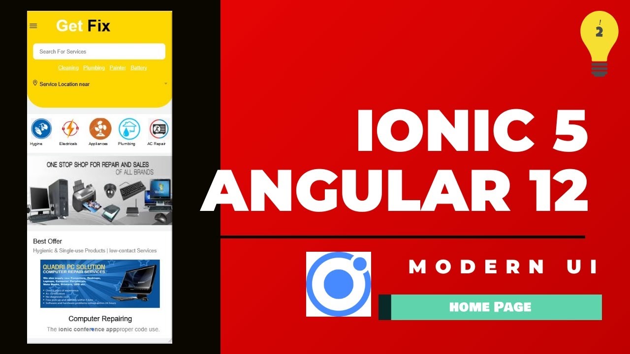 Ionic 5 Angular 12 Modern UI : Home Page - YouTube