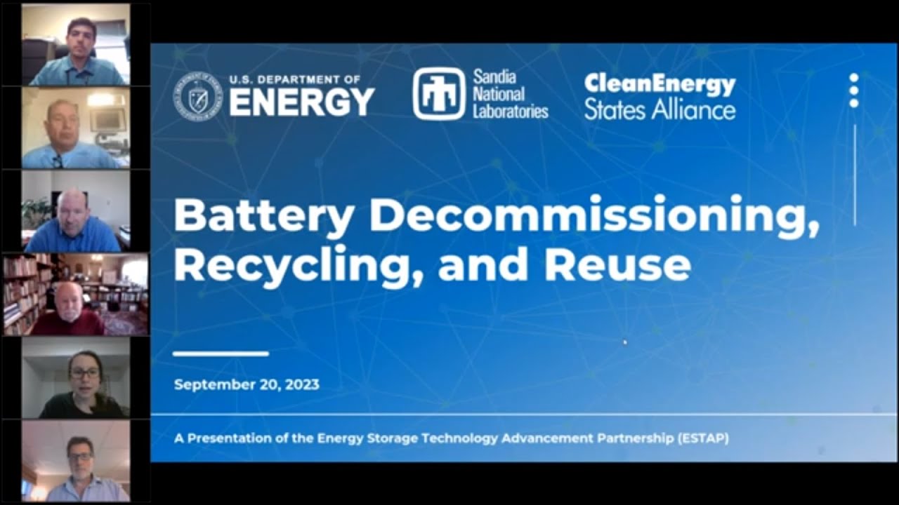 Battery Decommissioning, Recycling, and Reuse (9.20.2023) - YouTube