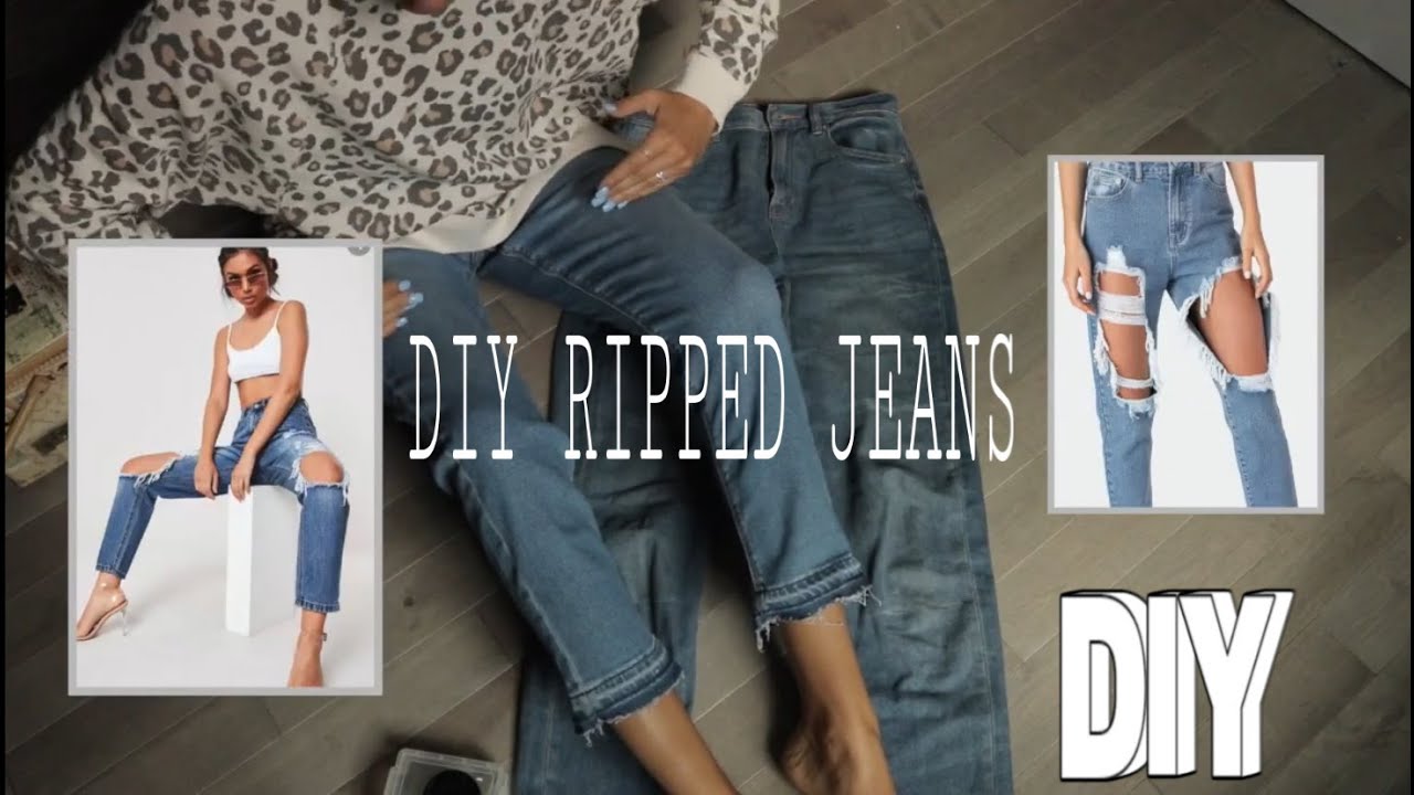 DIY Ripped Jeans - YouTube