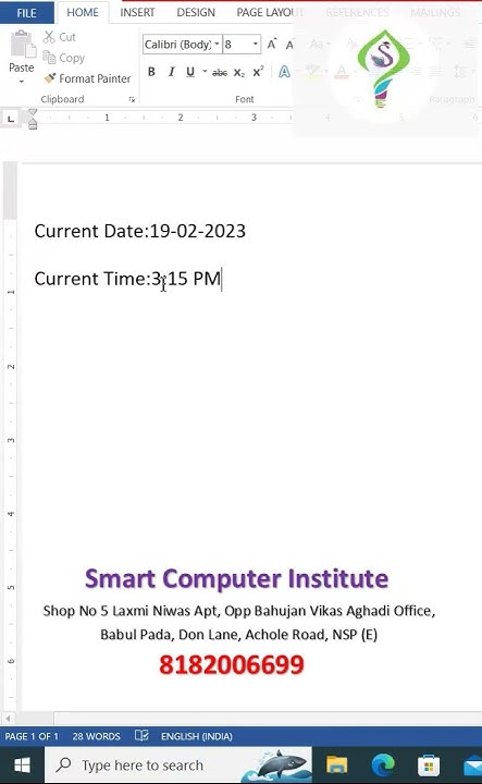 Shortcuts To Insert Current Date & Time In Microsoft Word #microsoft #word - YouTube