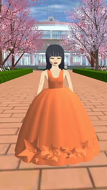 Mio Aida New Orange Dress 🧡 Sakura School Simulator #flowers #mioaida # ...