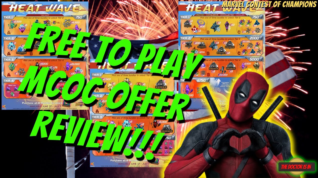 Free To Play MCOC Heat Wave Sale Offers and Review 35000 Unit Human ...