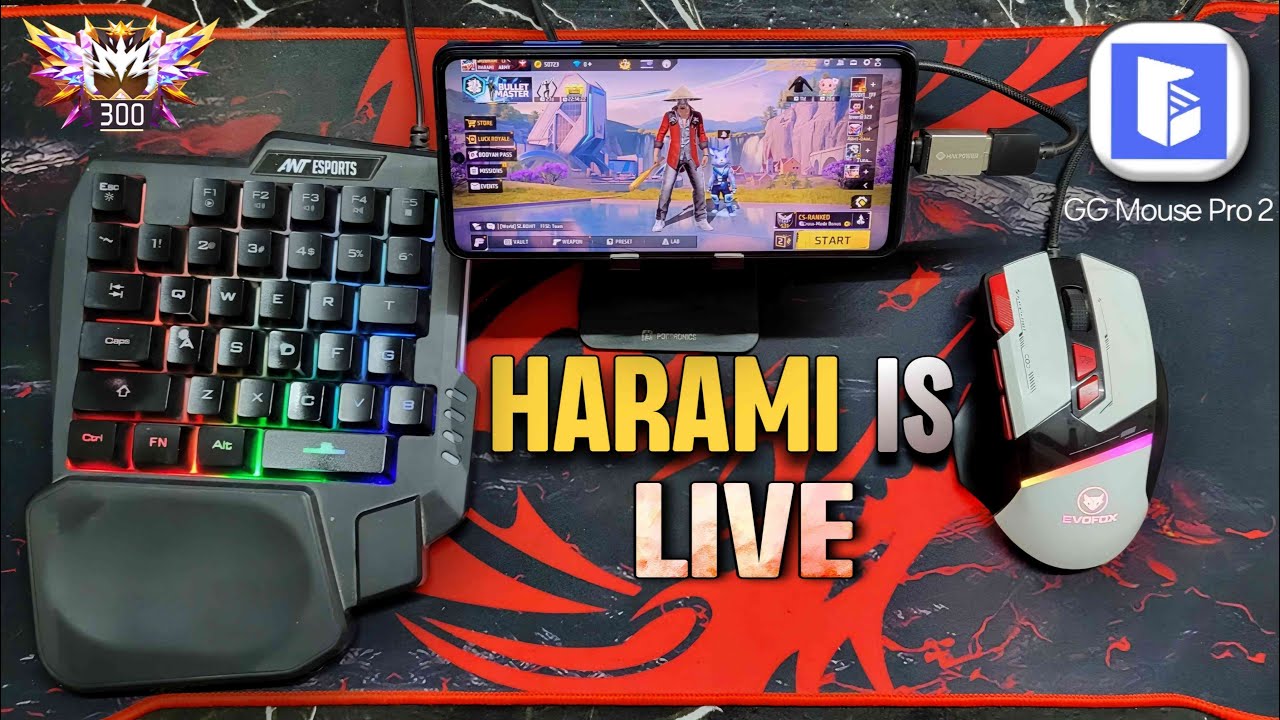 HARAMI IS LIVE with gaming keyboard and mouse ⌨️ 📱 🖱 - YouTube
