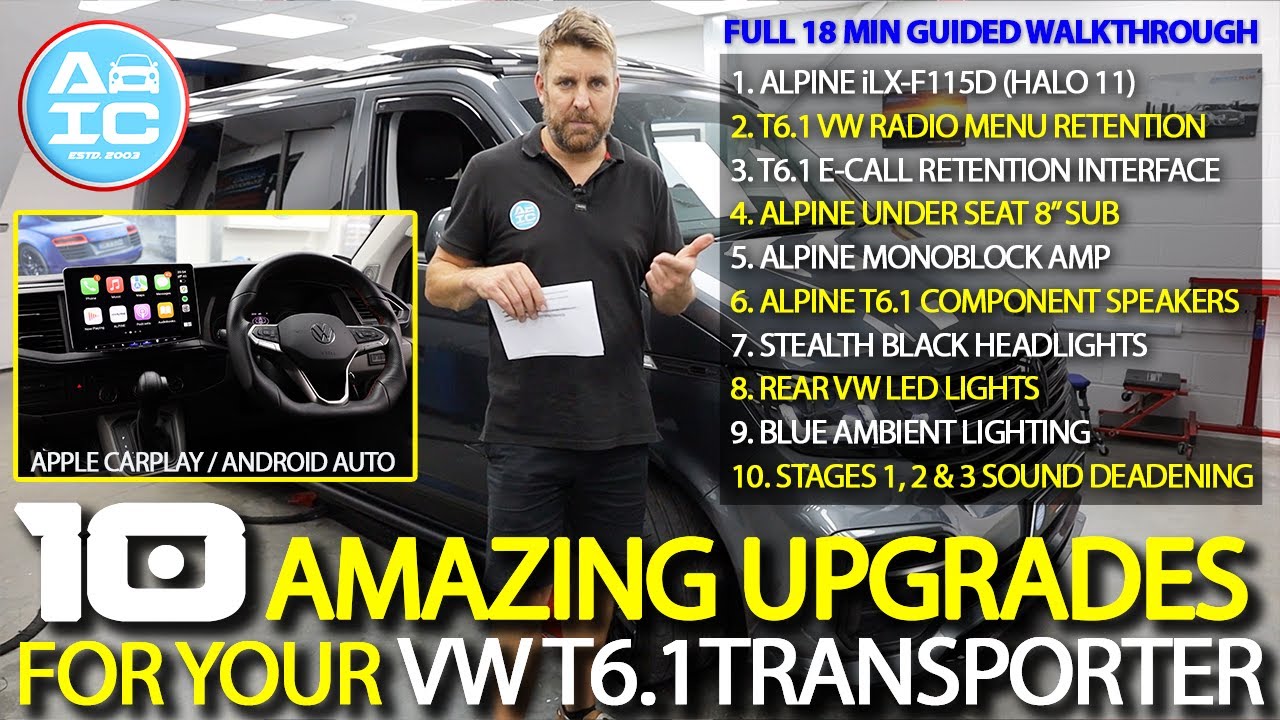 VW T6.1 Transporter 2021 in for 10 Amazing Upgrades! Alpine Halo 11 ...