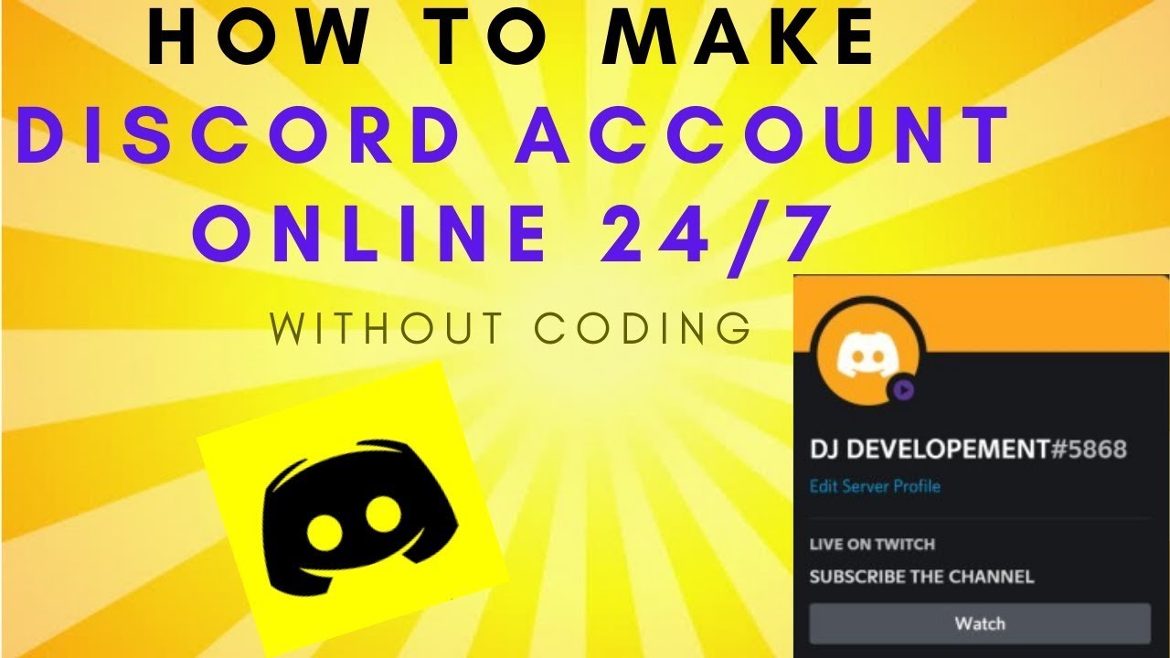 Make Your Discord Account 24 7 Online - YouTube