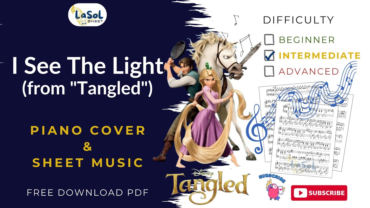 I SEE THE LIGHT (FROM "TANGLED") | PIANO TUTORIAL & SHEET MUSIC (FREE ...
