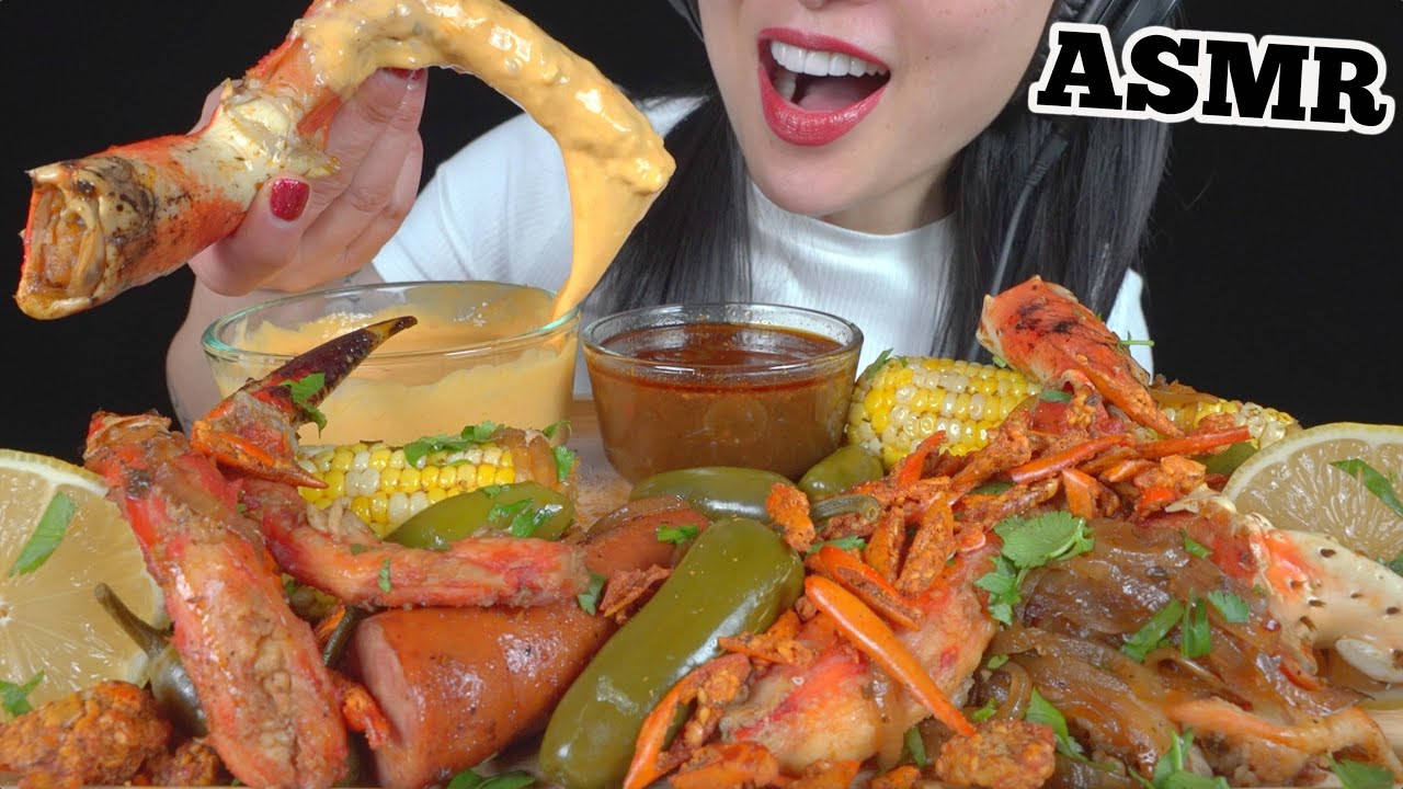 Asmr Seafood Boil Cheese Sauce Eating Sounds No Talking Sas Asmr