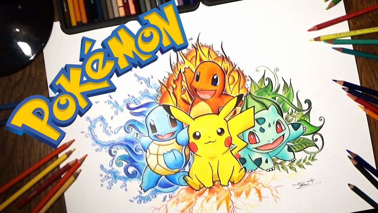 Pokemon Speed Drawing | Pikachu´s army | Tiziana T - YouTube