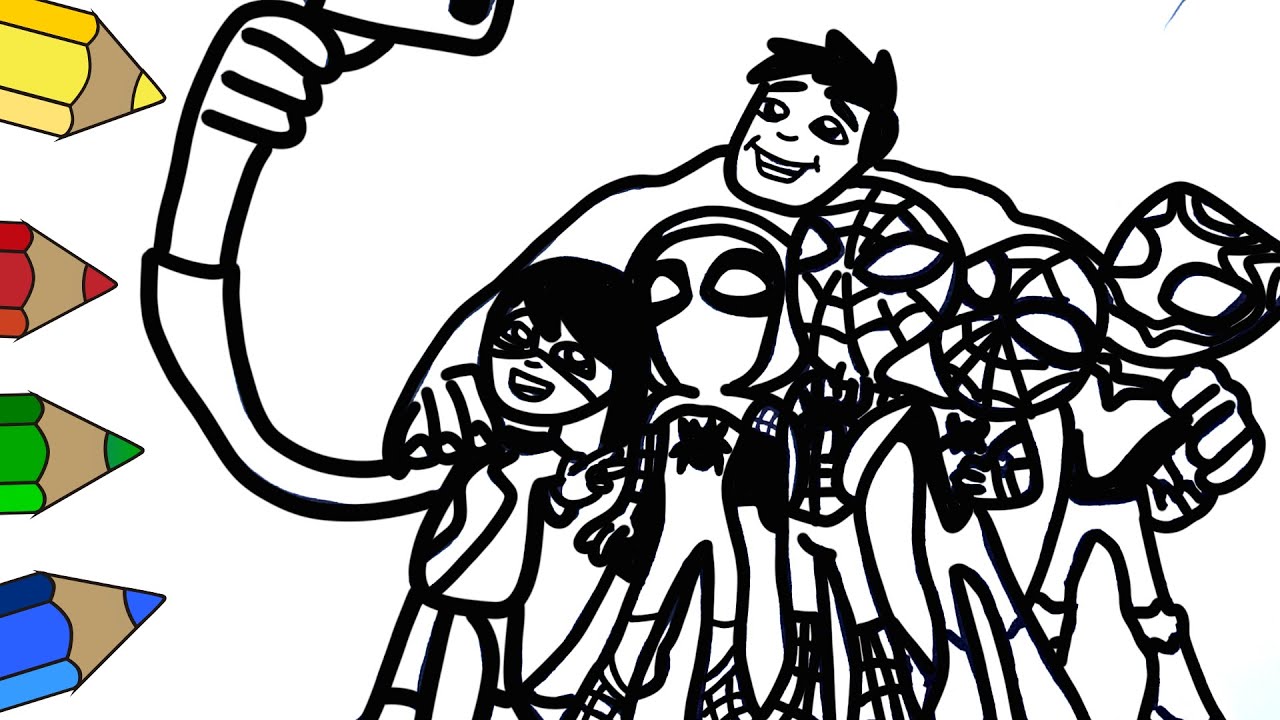 Drawing of the Marvel's Spidey and His Amazing Friends Hulk Ms Marvel ...