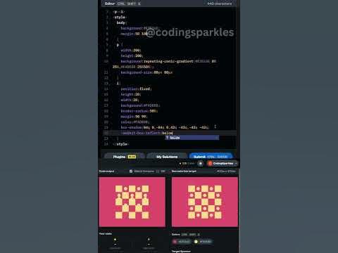 CSS Battle Solution - Checkers | Target 153 - Battle #25 | #css3 #cssbattle - YouTube