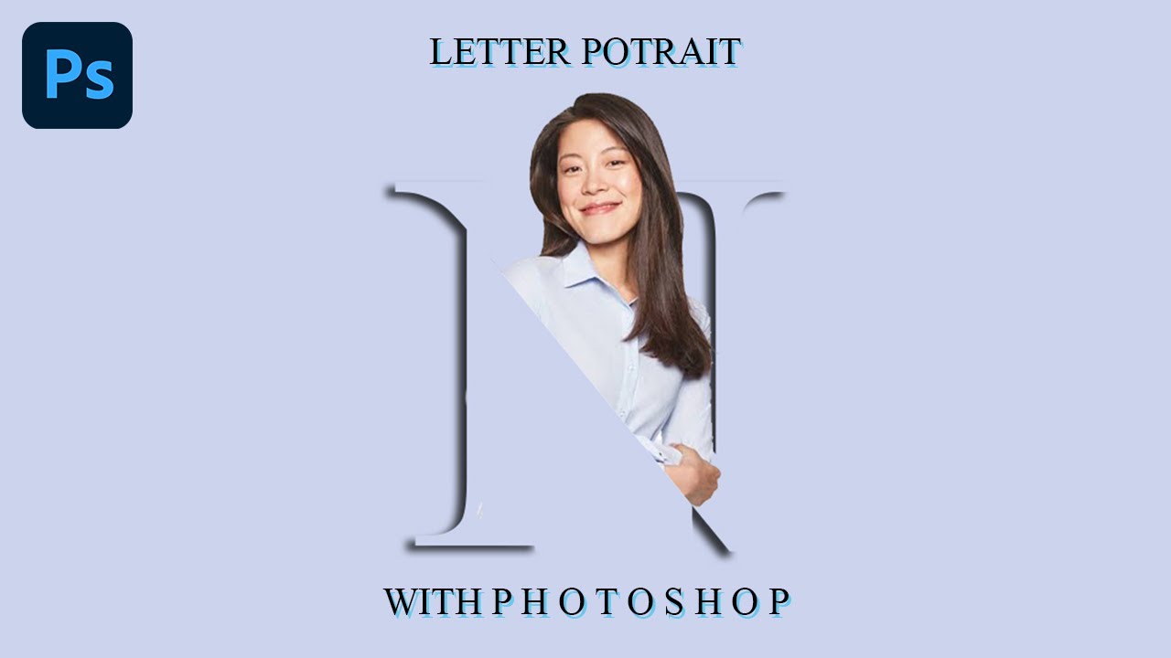 TUTORIAL PHOTOSHOP MEMBUAT LETTER POTRAIT - YouTube