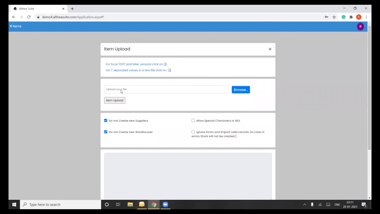 Item Excel Upload with Standard Template - YouTube