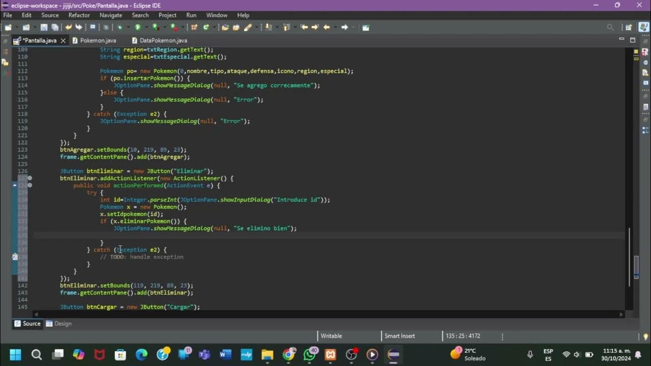 Crud pokemon en Java eclipse - YouTube