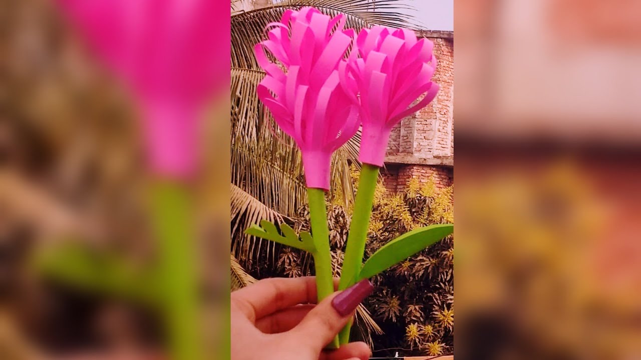 DIY pepar flower making / how make a eazy pepar flower for beginners🌷🌷 ...
