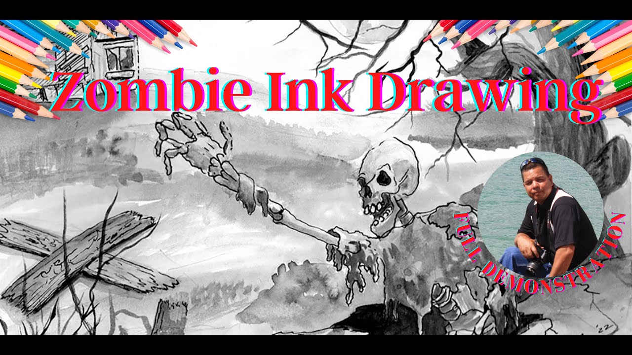Zombie Ink Drawing full demonstration - YouTube
