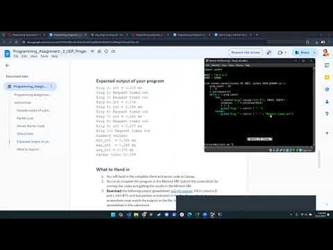 Python Socket Programming: UDP Pinger Client & Server Simulation on Linux Mininet Virtual ...