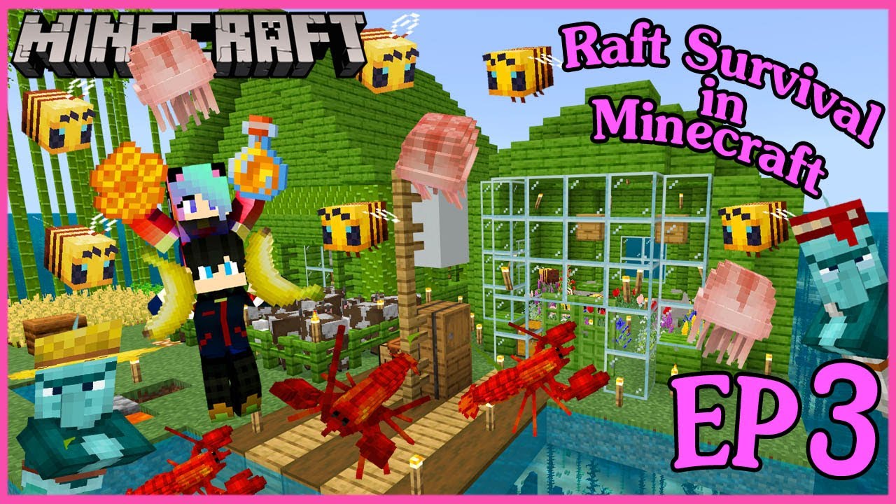 minecraft ตอนที่ 3 เอาชีวิตรอดบนแพร้างกลางทะเล raft survival in ...