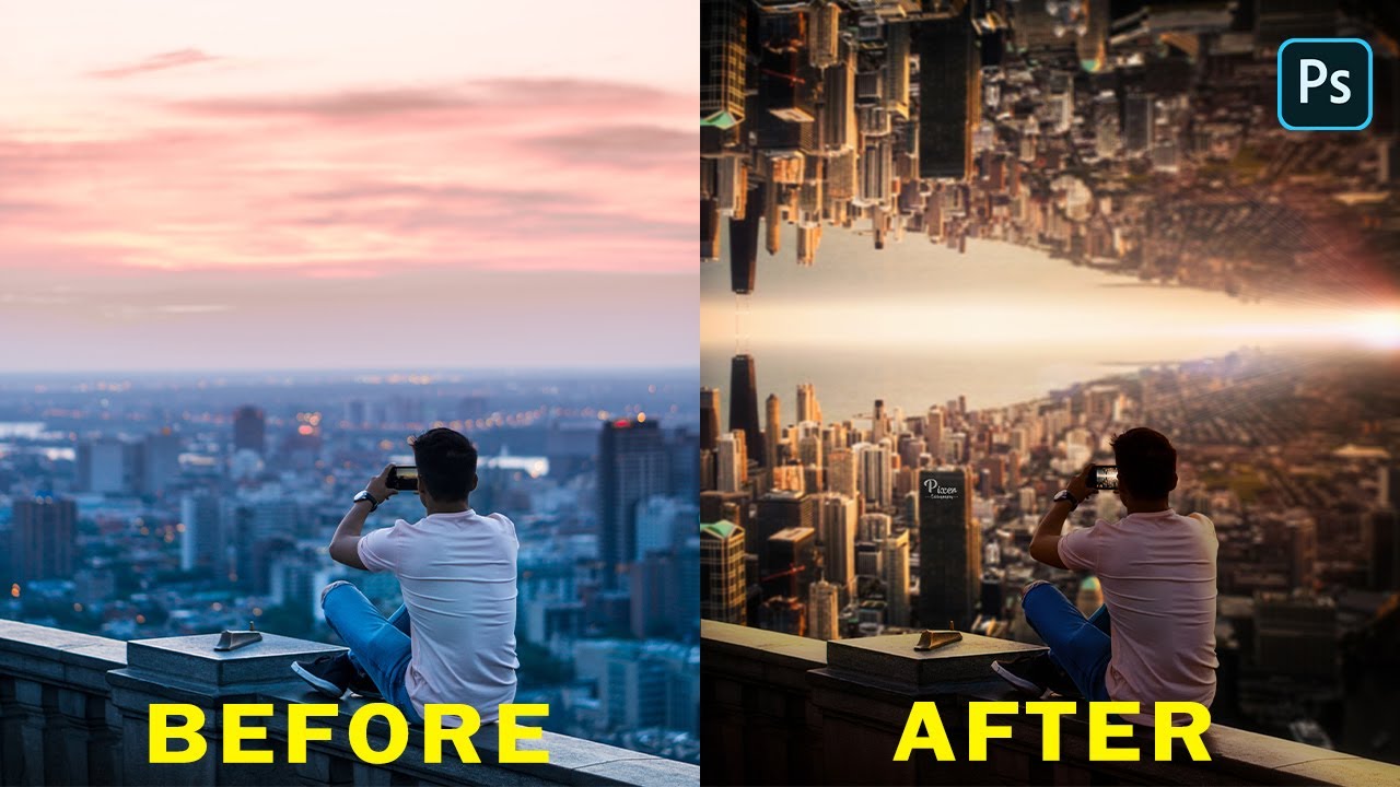 Photoshop Manipulation tutorial | MIRROR CITY | easy Photoshop tutorial ...