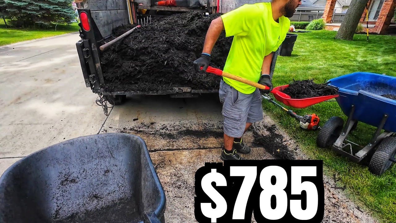 $785 Garden Bed Maintenance & Mulch Job... - YouTube