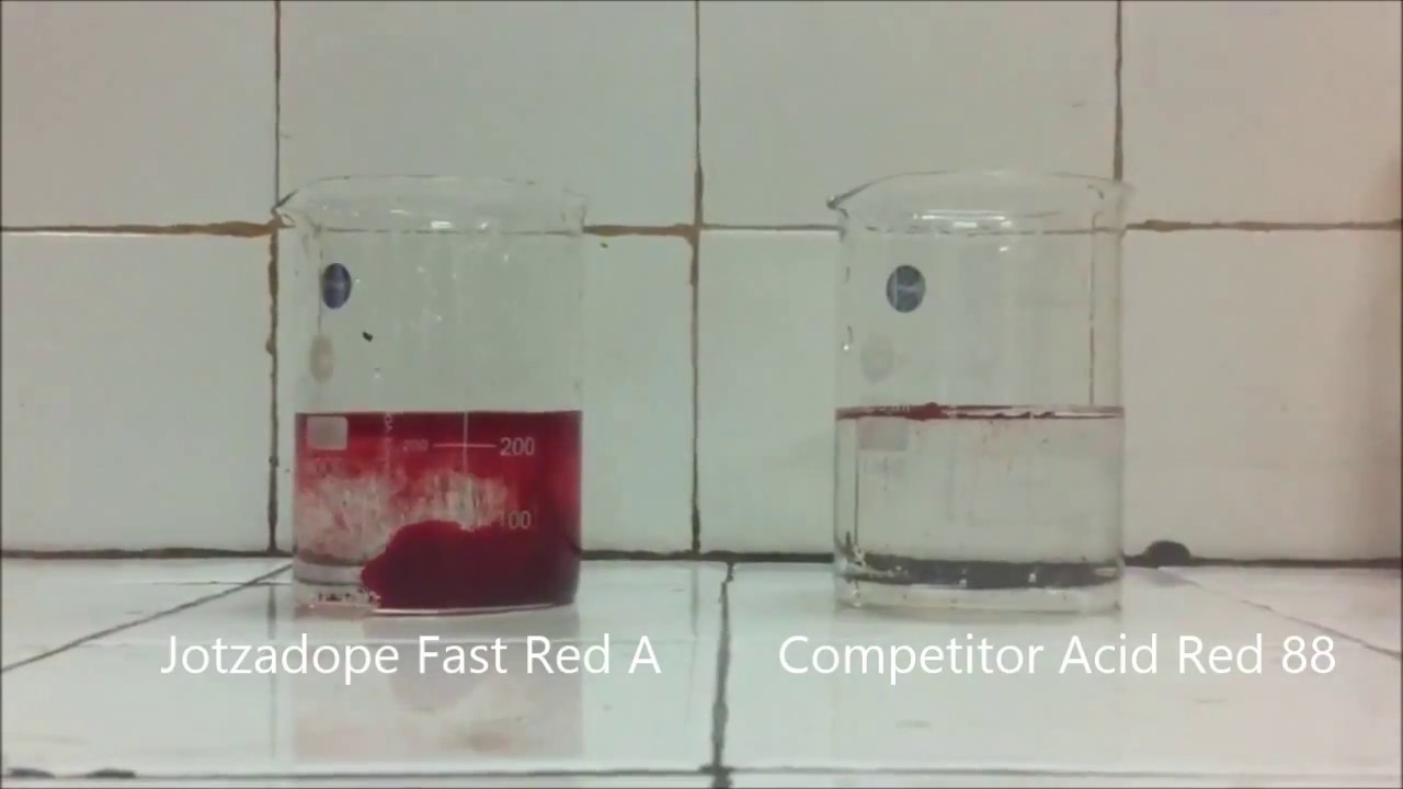Tap water soluble Acid Red 88 (Jotzadope Fast Red A) - YouTube