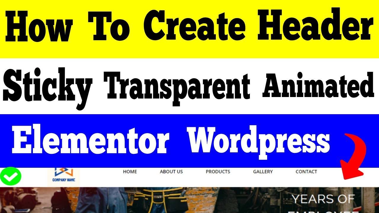 Sticky Header Elementor / Transparent Sticky Header Elementor ...