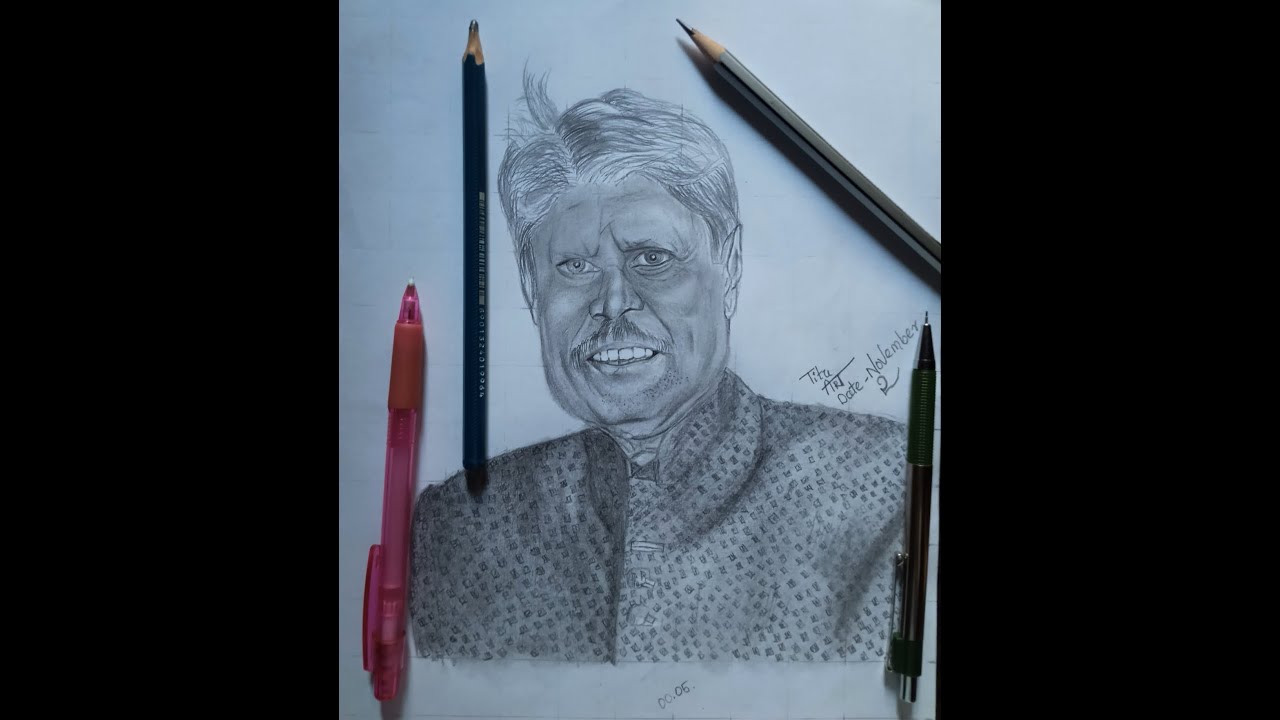 How to draw Kapil dev | Happy Birthday to Kapil sir | Kapil dev sketch ...