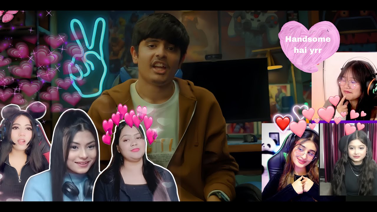 CUTE GIRL YOUTUBER GIRL REACTION ON AJJUBHAI FACE REVEAL || ALL CUTE ...