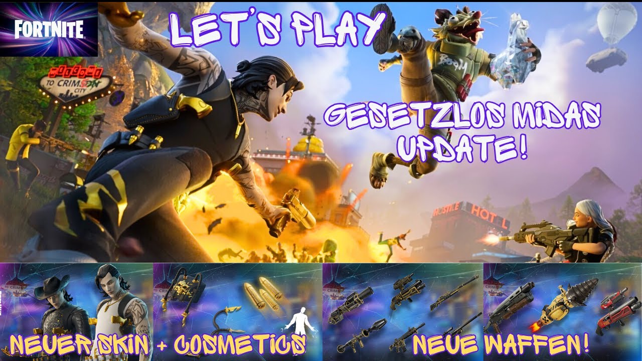 Fortnite - Gesetzlos Midas Update - neue Waffen, neue Aufträge - YouTube