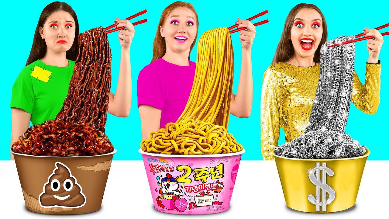 Rich vs Broke vs Giga Rich Food Challenge | Fantastic Food Hacks by ...