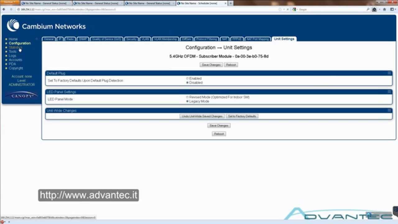 Cambium Networks PMP430 - SM Configuration screens - YouTube