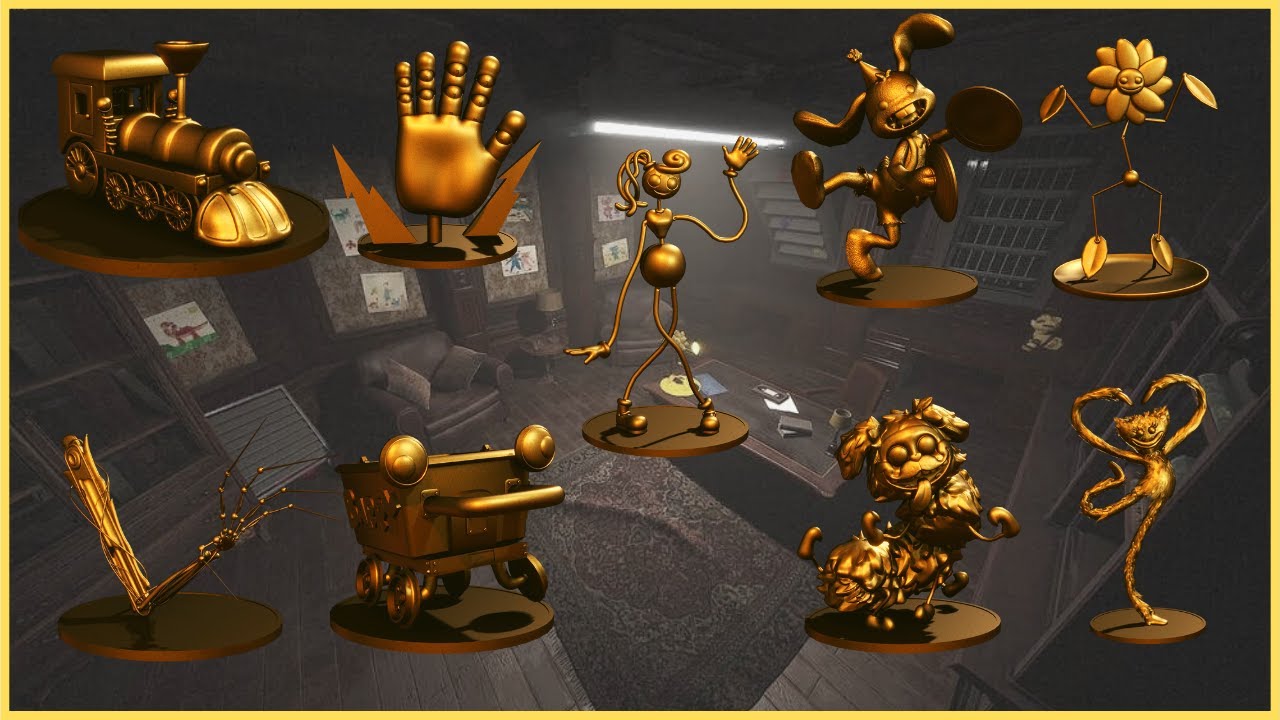 Poppy Playtime: Chapter 2 - WHERE TO FIND all 9 TROPHIES STATUES - YouTube