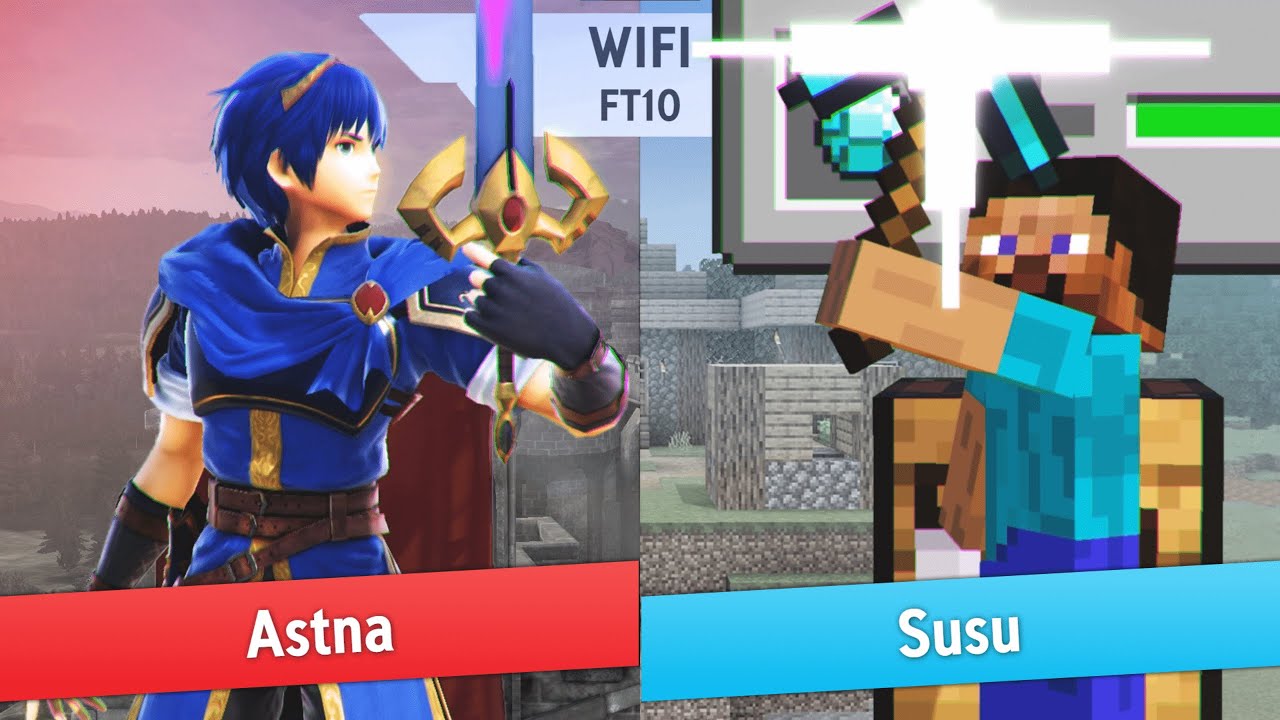 SSBU FT10 - Astna [Marth] Vs. Susu [Steve, Sora, Peach, Wolf, Brawler ...