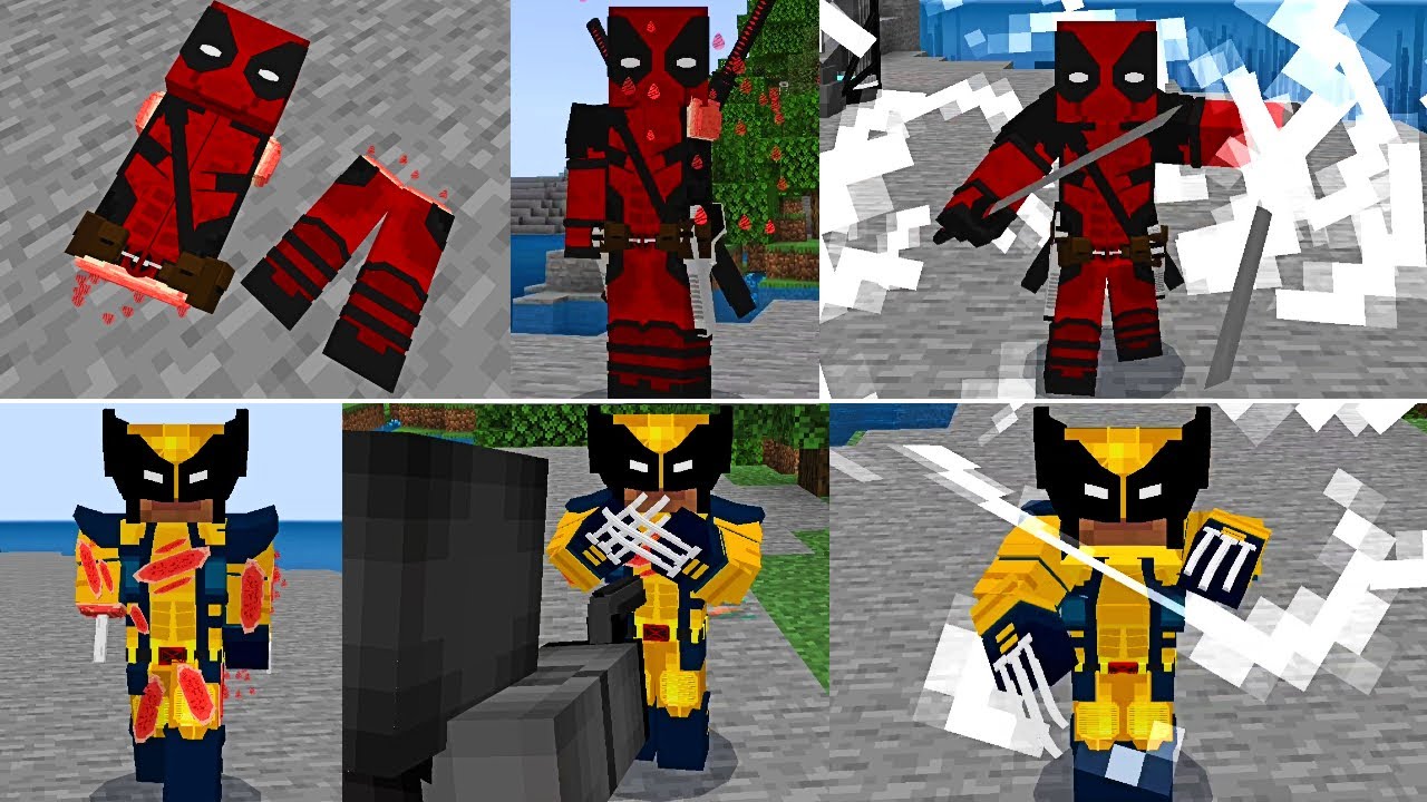 Addon de Deadpool y Wolverine para Minecraft PE || DEADPOOL X WOLVERINE MCPE - YouTube