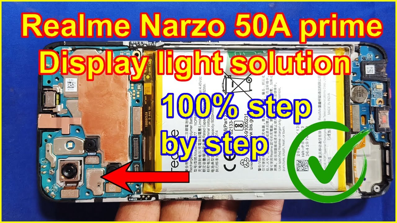 Realme Narzo 50A Prime Display light solution step by step 100% problems solved - YouTube