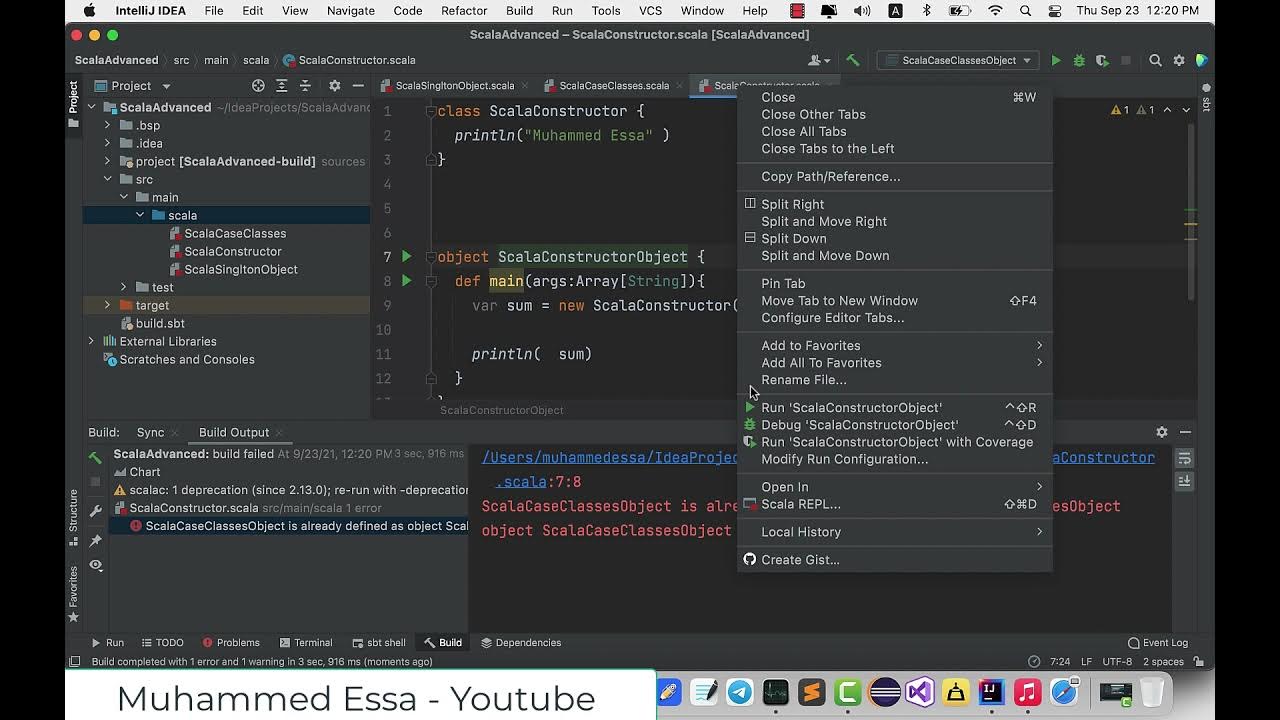12 Scala OOP | Constructor , Case Classes and Case Object - YouTube
