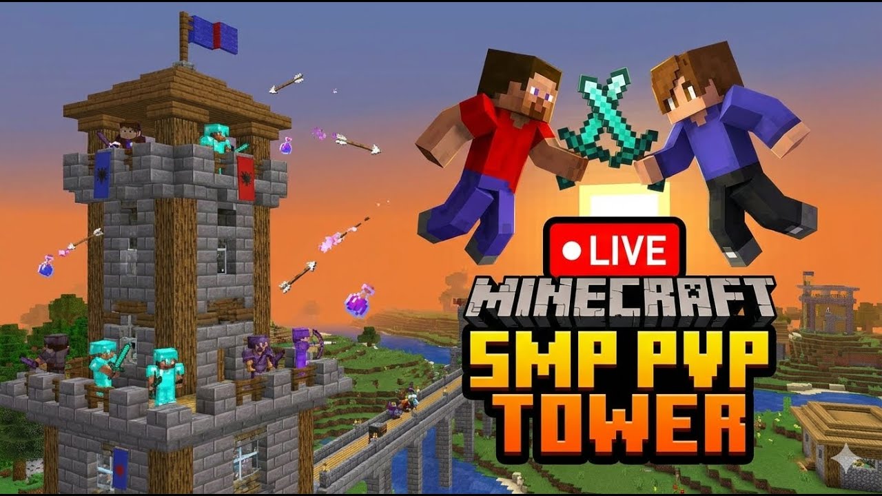 🔴 LIVE: Minecraft SMP PvP! 🏰 Can You Conqueror the Tower? (ANYONE CAN ...