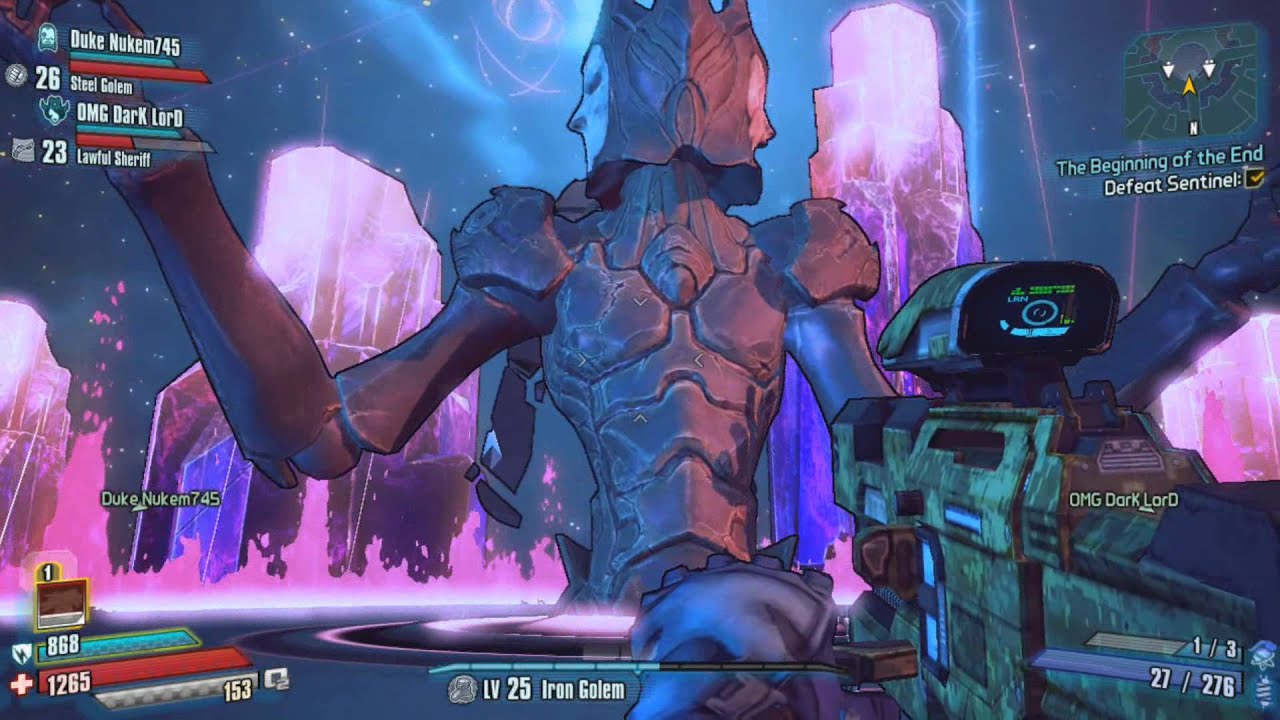 Borderlands The Pre-Sequel Beating The Sentinel In The Vault! With 3 ...