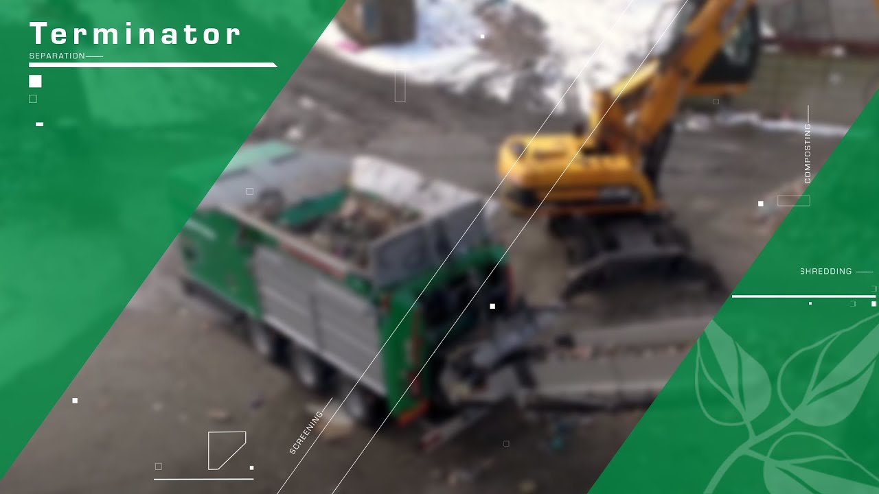 Komptech Terminator shredding Waste wood, Bulky waste, MSW and Tyres ...