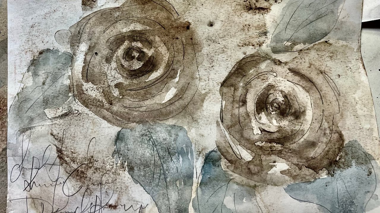 Relaxed painting, on megabig ”tebags” and thin watercolor paper, for ...
