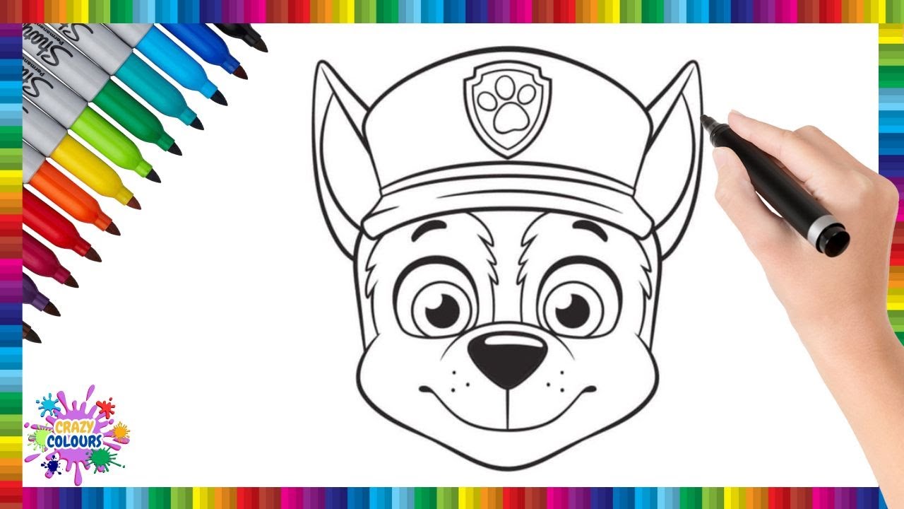 How To Draw Chase from Paw Patrol 🐾🚓 Step By Step | #easydrawing - YouTube