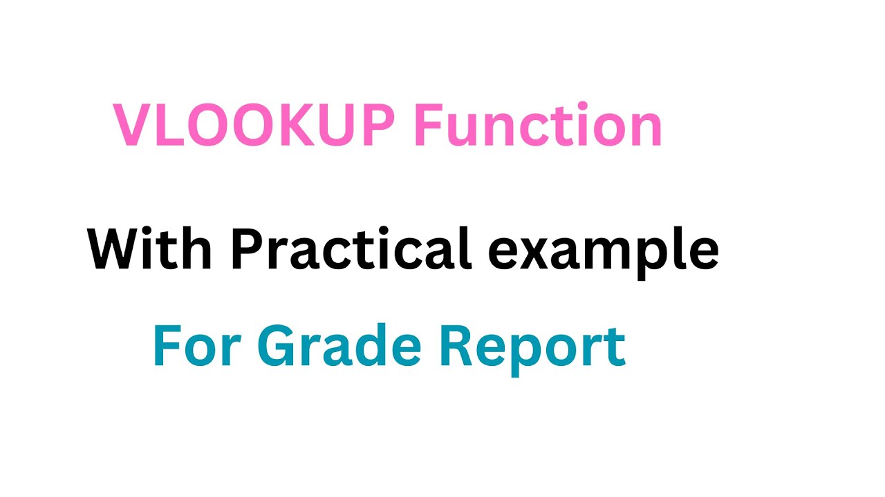 VLOOKUP- for Grade report generation - YouTube