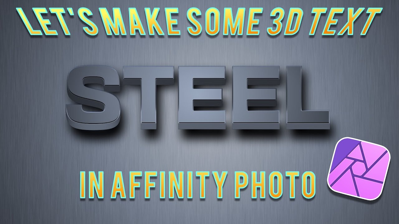 How To Create 3D Text - Affinity Photo Tutorial - YouTube