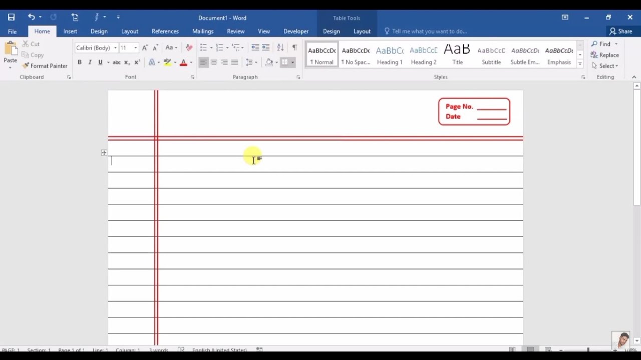 MS Word me Hindi Notebook Page kaise banaye in Hindi | Notebook Design ...