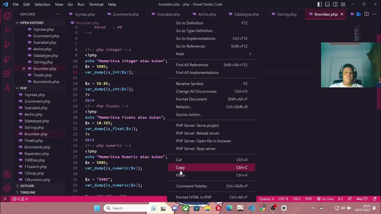 Tutorial Dasar Php Youtube