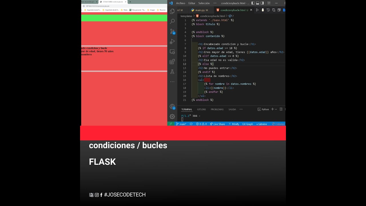 08 Condiciones y bucles Flask - YouTube