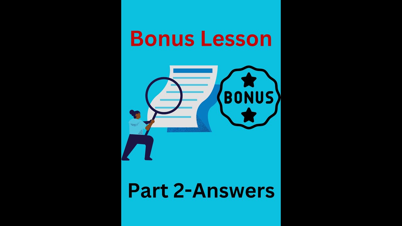 Bonus Lesson- General part 2-Answers - YouTube
