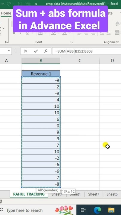 Sum + abs Formula in Advance Excel Interview Question #sum #abs #excel #exceltips ...