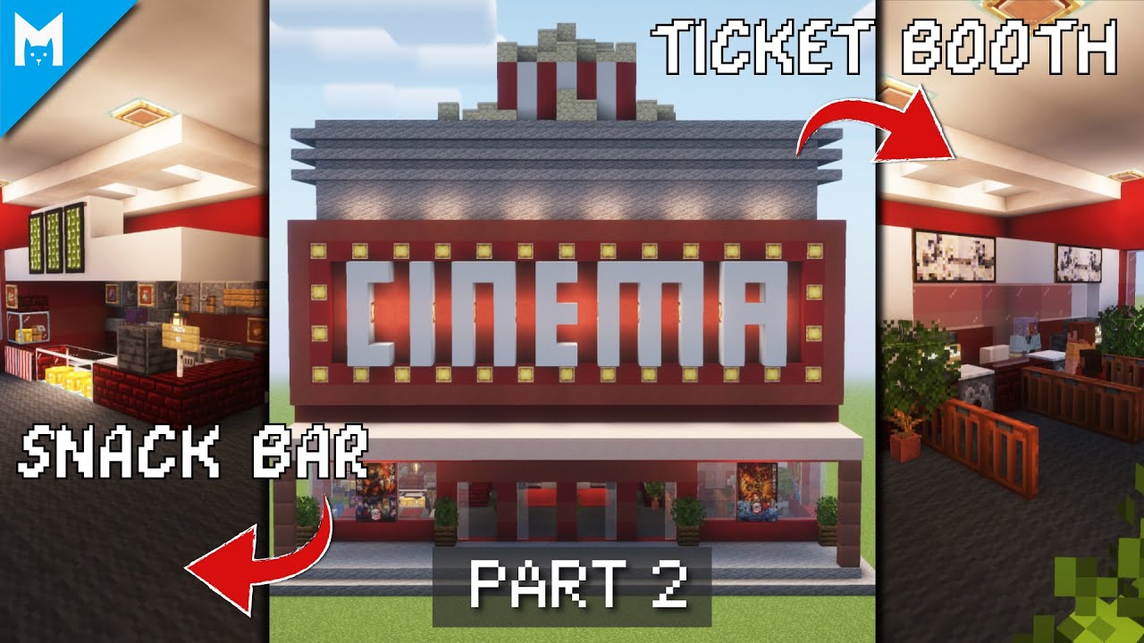 Minecraft Tutorial | How to Build a Cinema (Interior) - Part 2 - YouTube